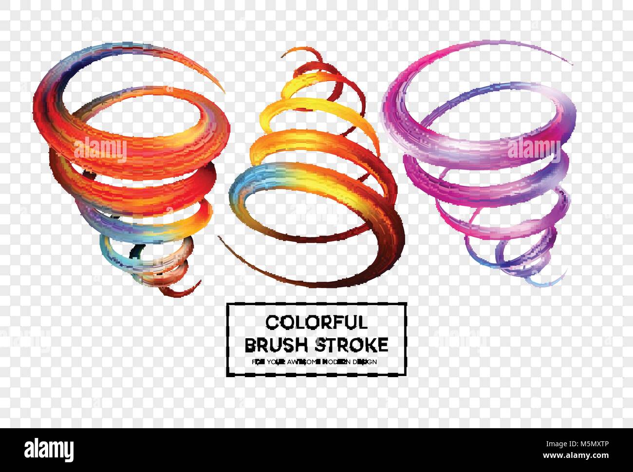 Set of colorful brush strokes. Modern design element. Vector ...