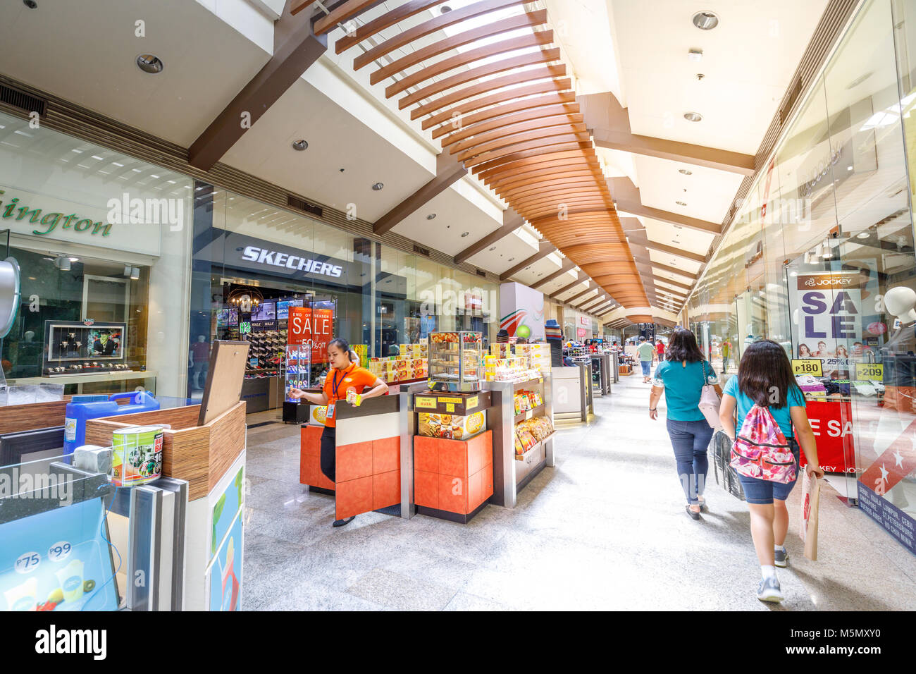 Manila, Philippines - Feb 24, 2018 : Interior of Alabang town center in ...