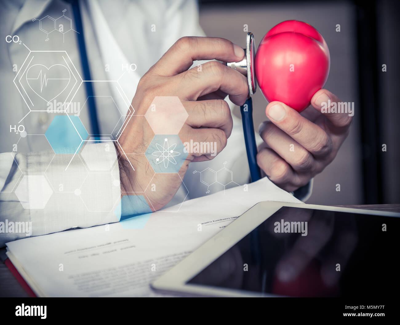 doctor, physical examination and Heart Disease Checker Stock Photo - Alamy
