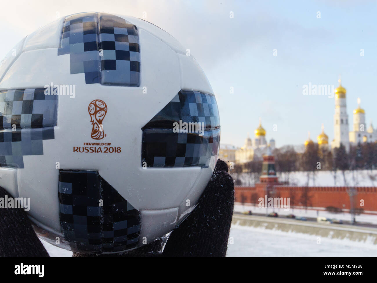 January 22, 2018. Moscow, Russia. The official ball of the FIFA World ...