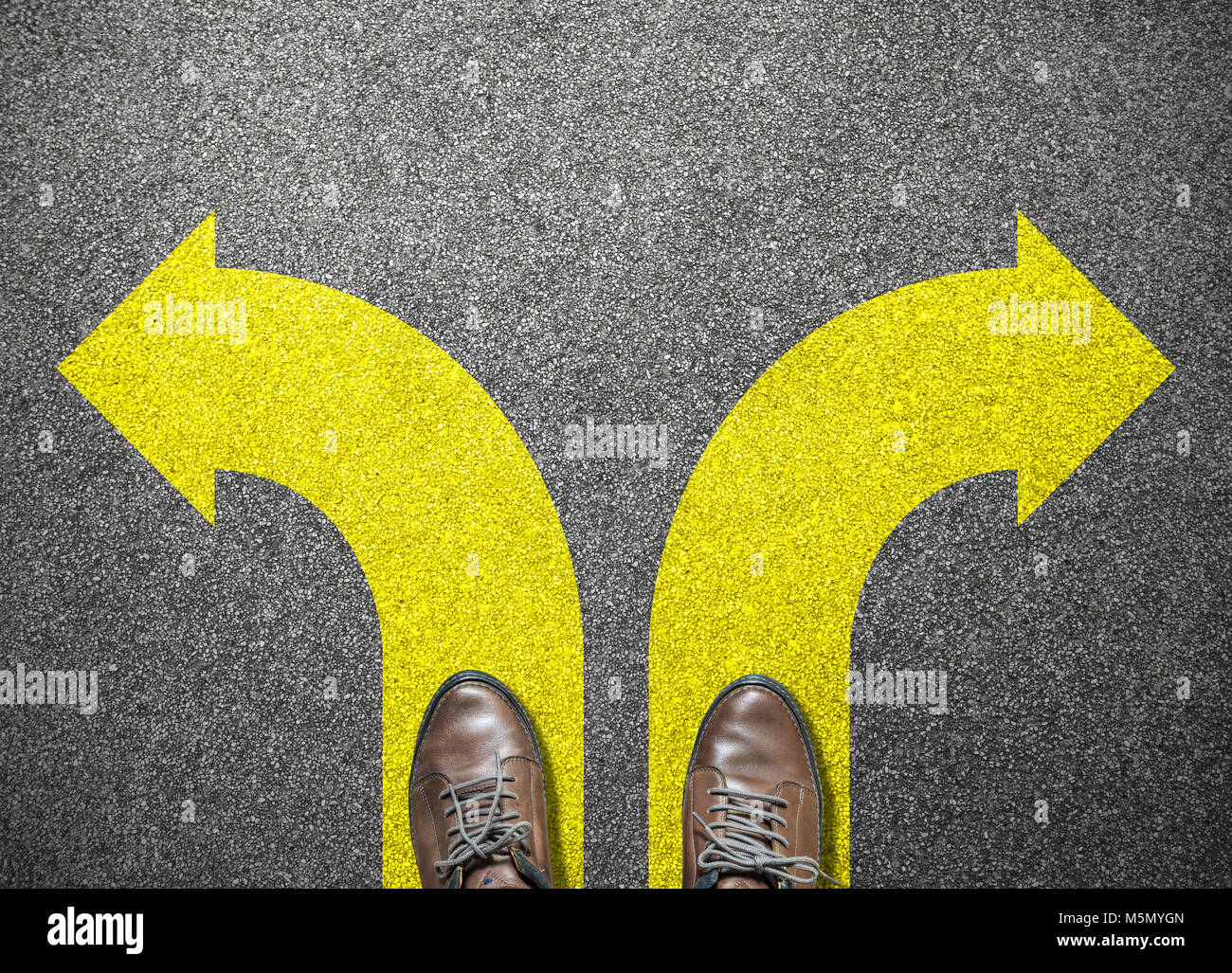 businessman shoes stand to choose way to success Stock Photo - Alamy