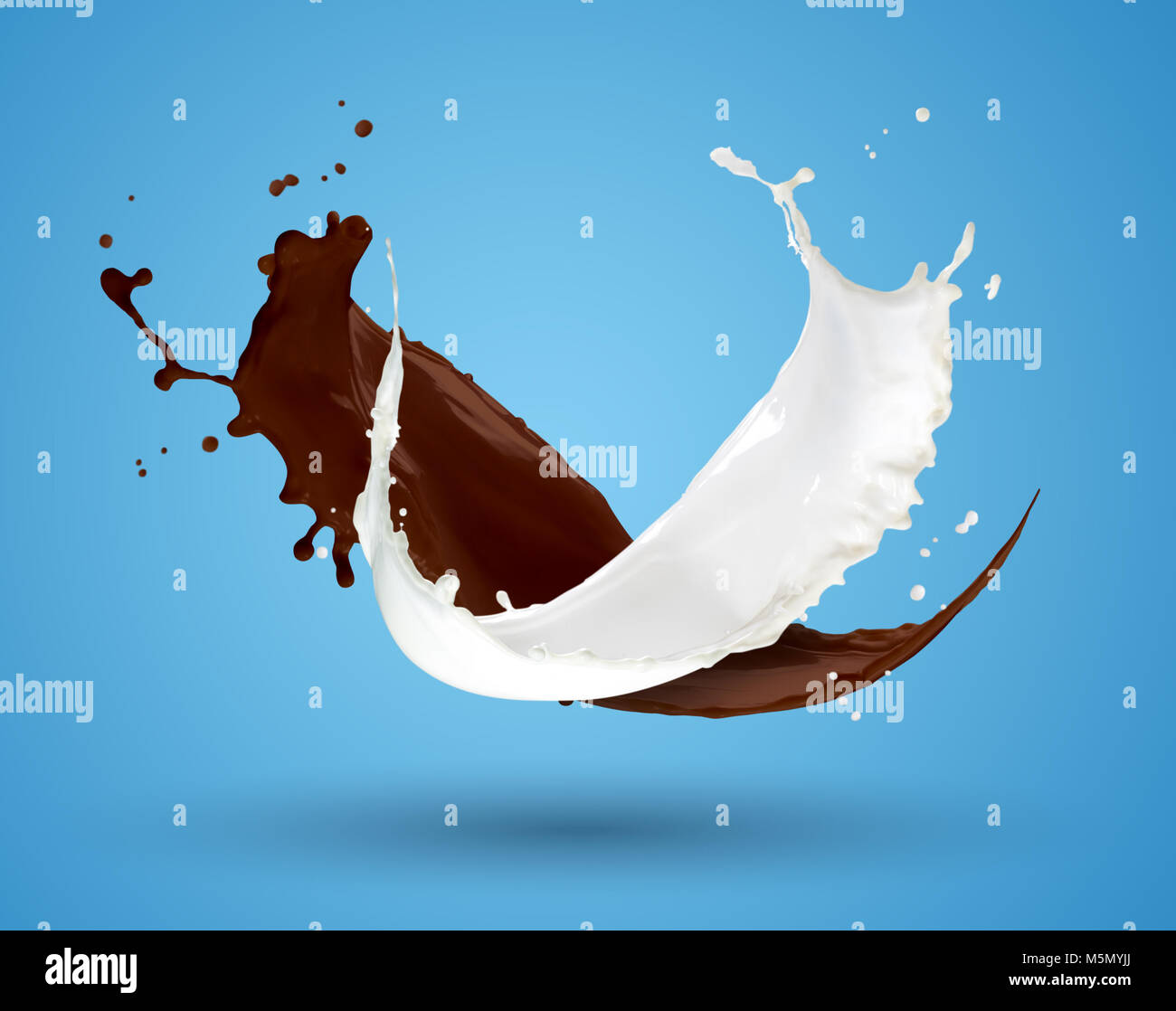 Mix Liquid Chocolate Milk Splash Stock Photo - Alamy