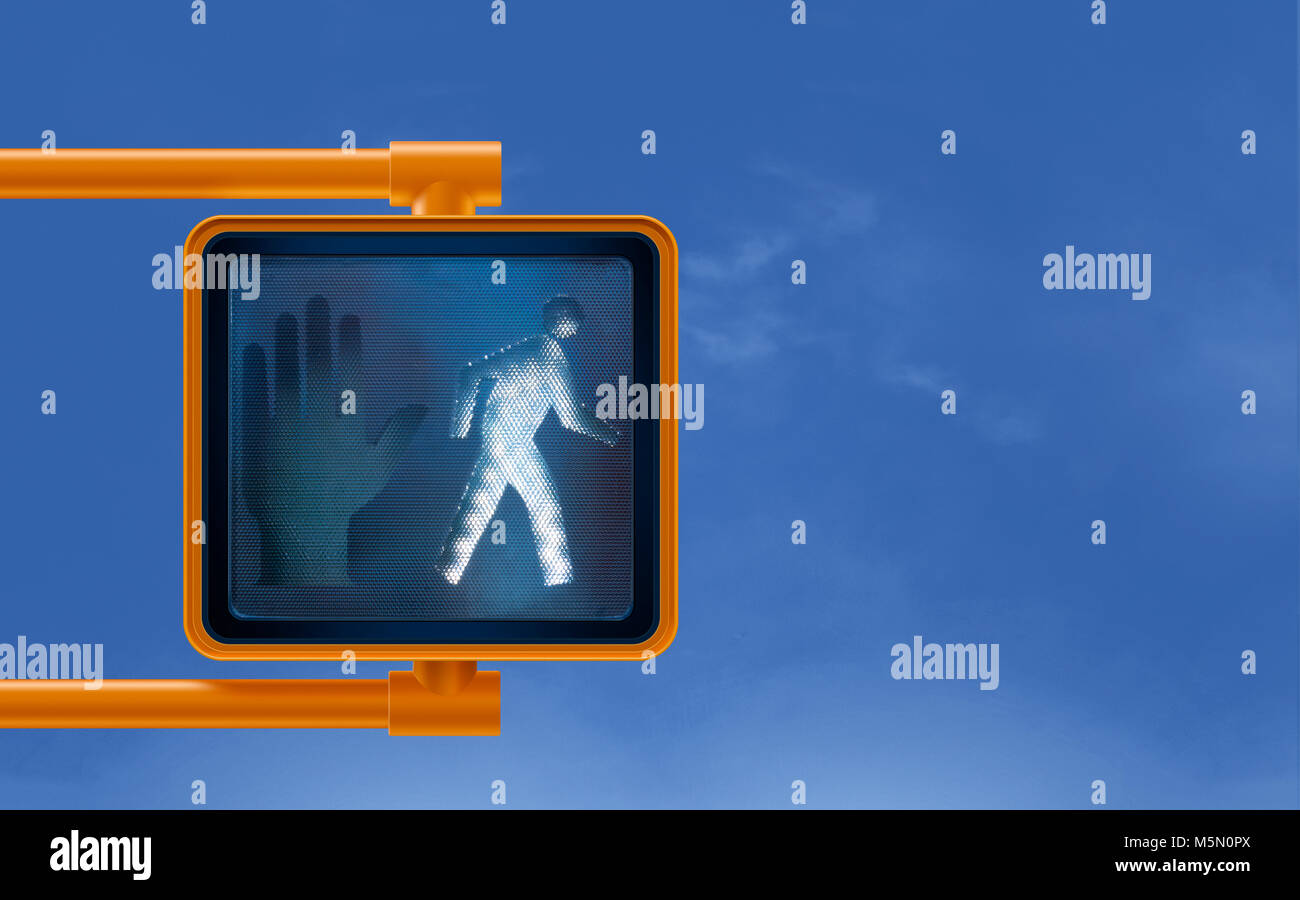 new york city Manhattan street walk sign Stock Photo - Alamy