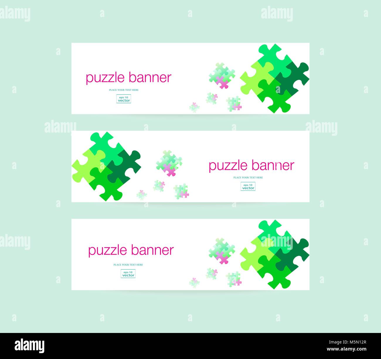 Banner with puzzle design Stock Vector Image & Art - Alamy
