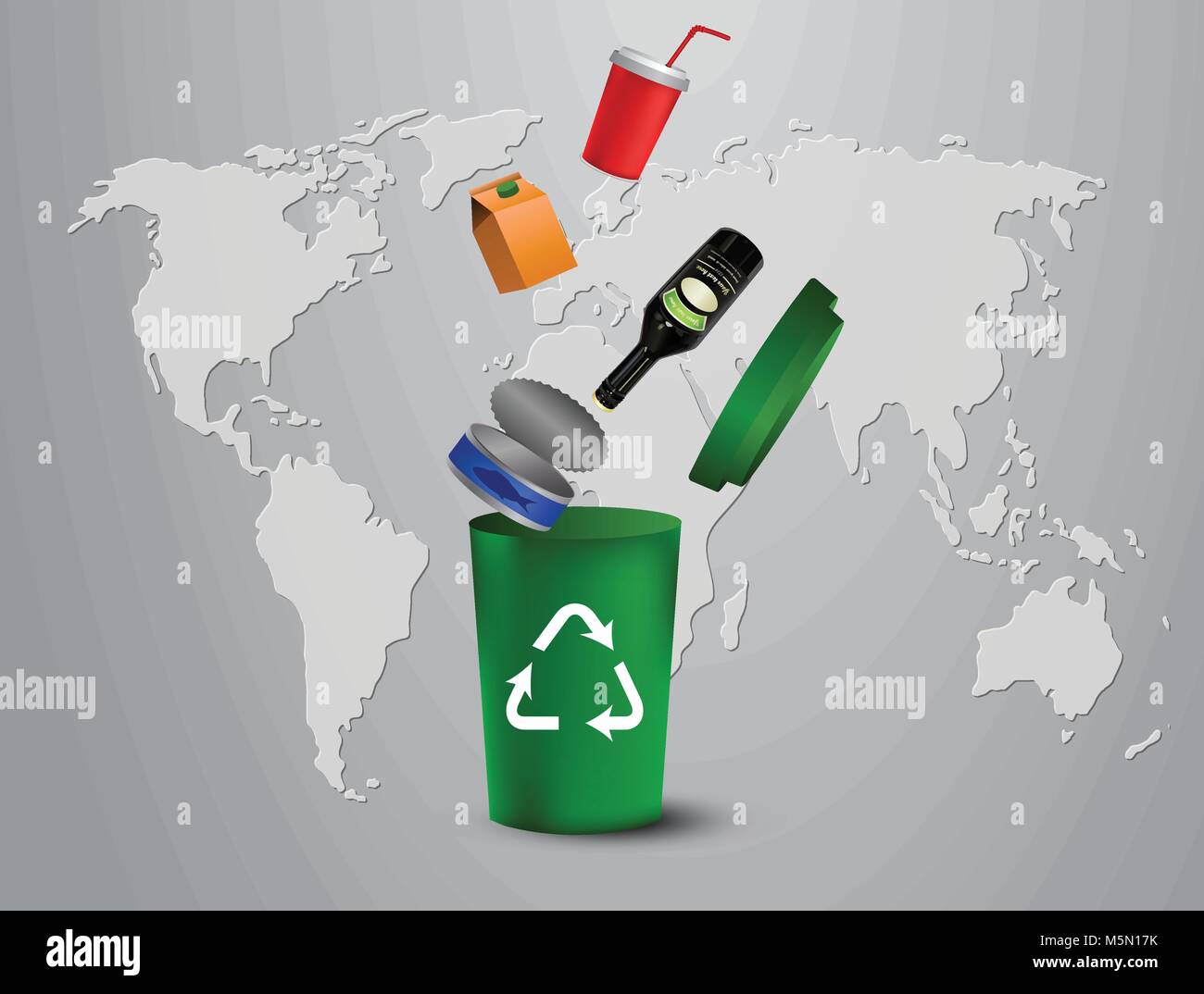 recycling bins illustration Stock Vector Image & Art - Alamy