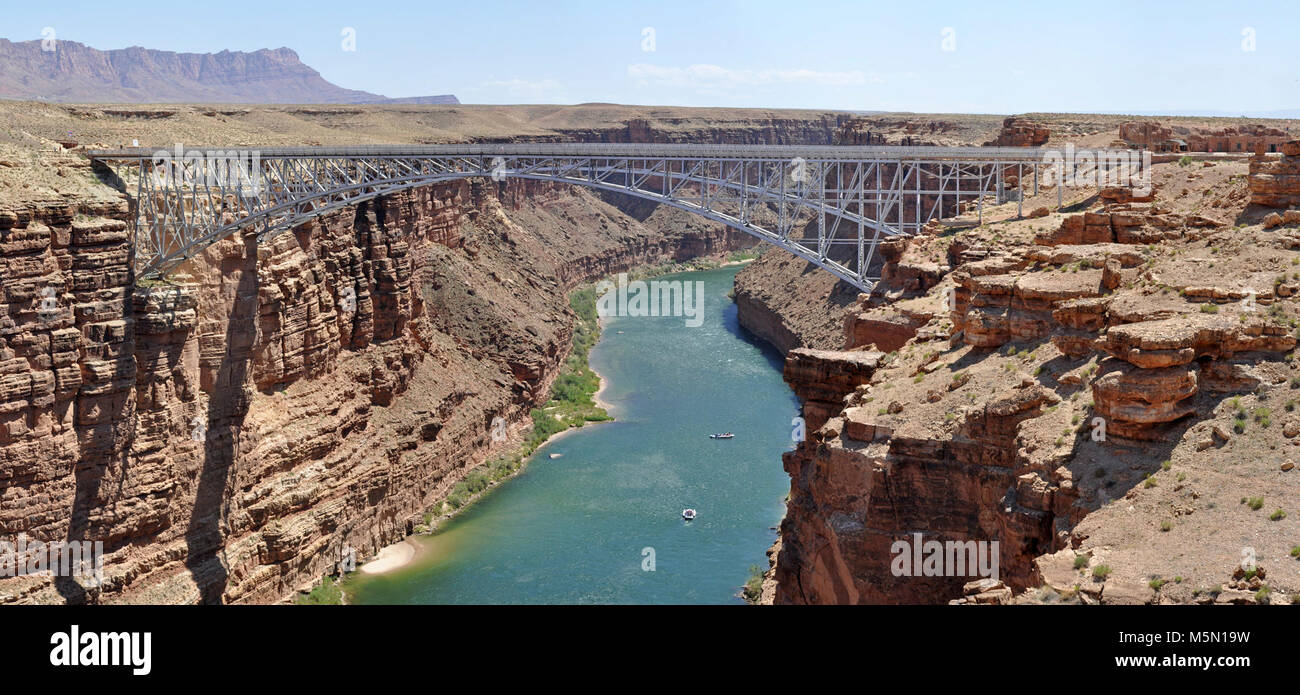 Boats Passing Below Marble Canyon Navajo Bridges . Those traveling ...