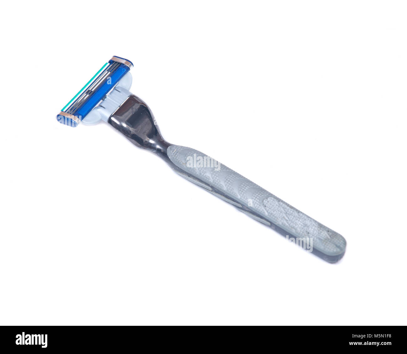 Used razor blades with handle isolated on white background Stock Photo ...