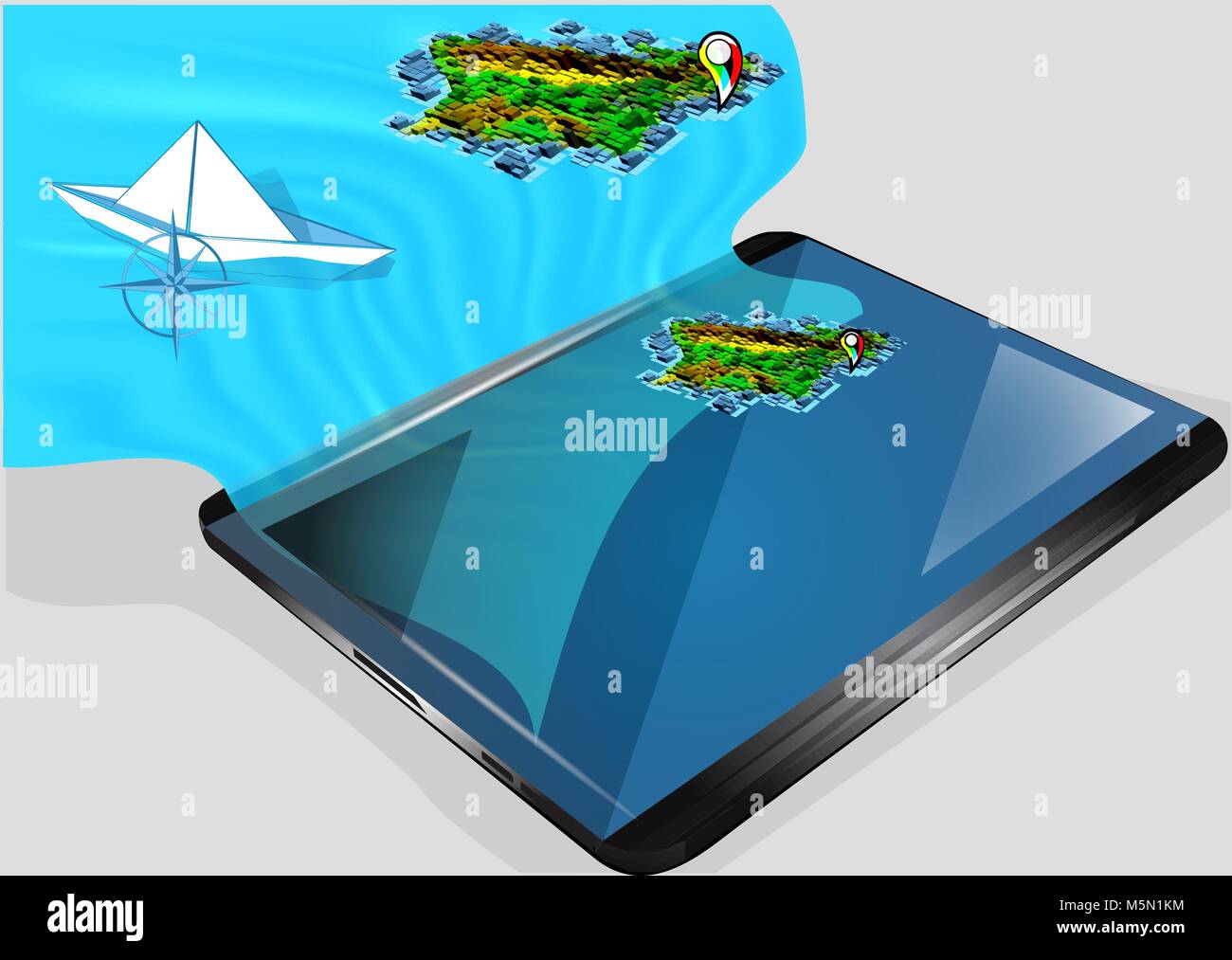 Boat map Stock Vector Images - Alamy