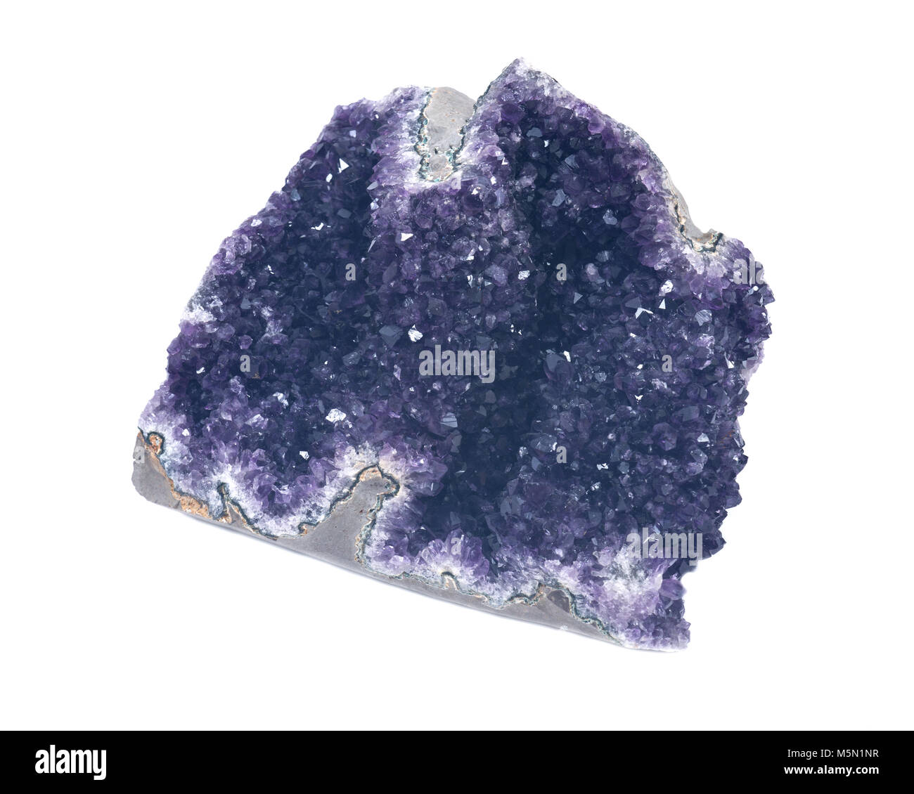 Amethyst purple druse geode isolated on white background Stock Photo ...