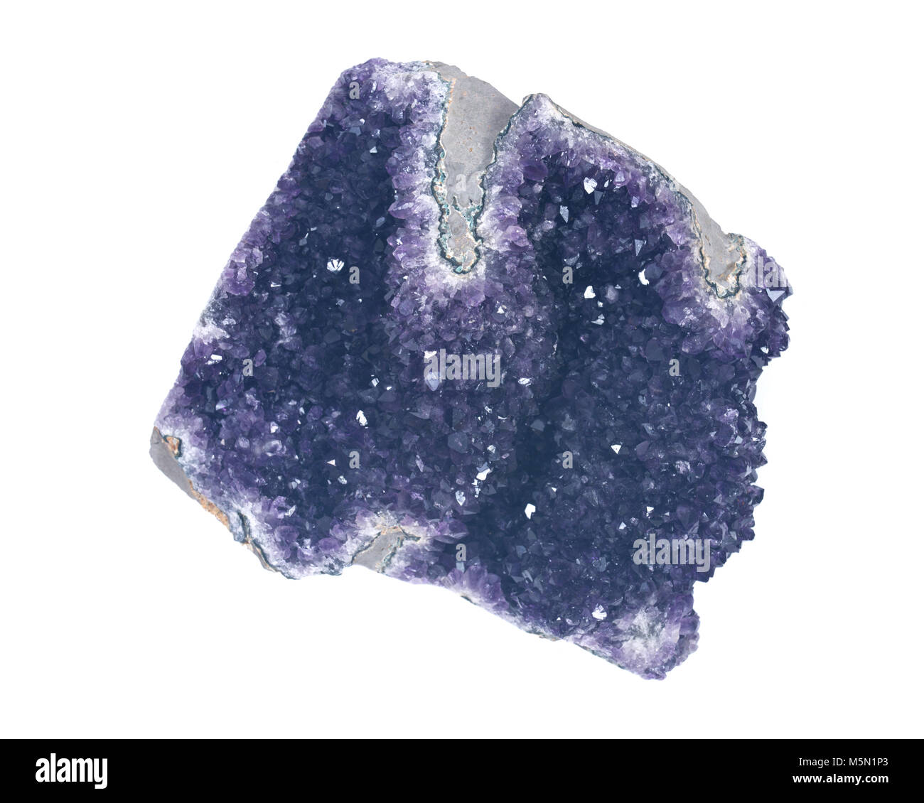 Amethyst purple druse geode isolated on white background Stock Photo ...