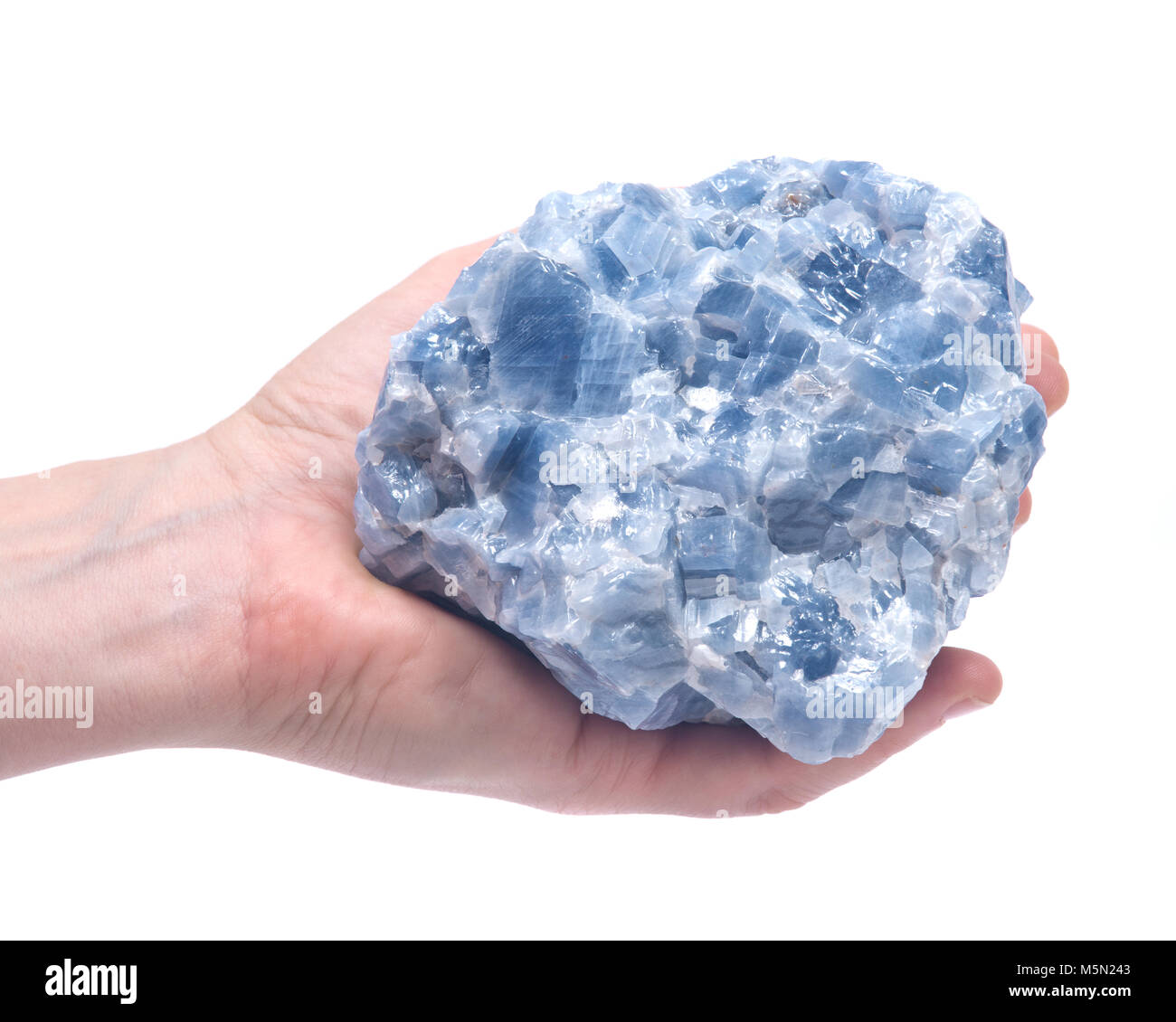 Raw blue calcite clusters isolated on white background Stock Photo - Alamy