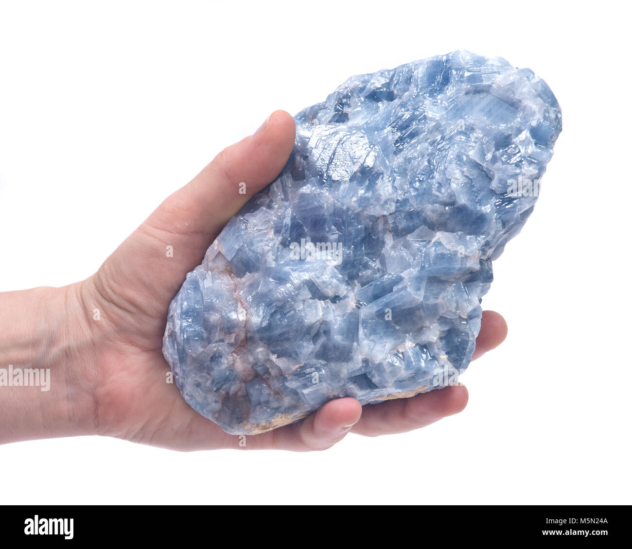 Raw blue calcite clusters isolated on white background Stock Photo - Alamy