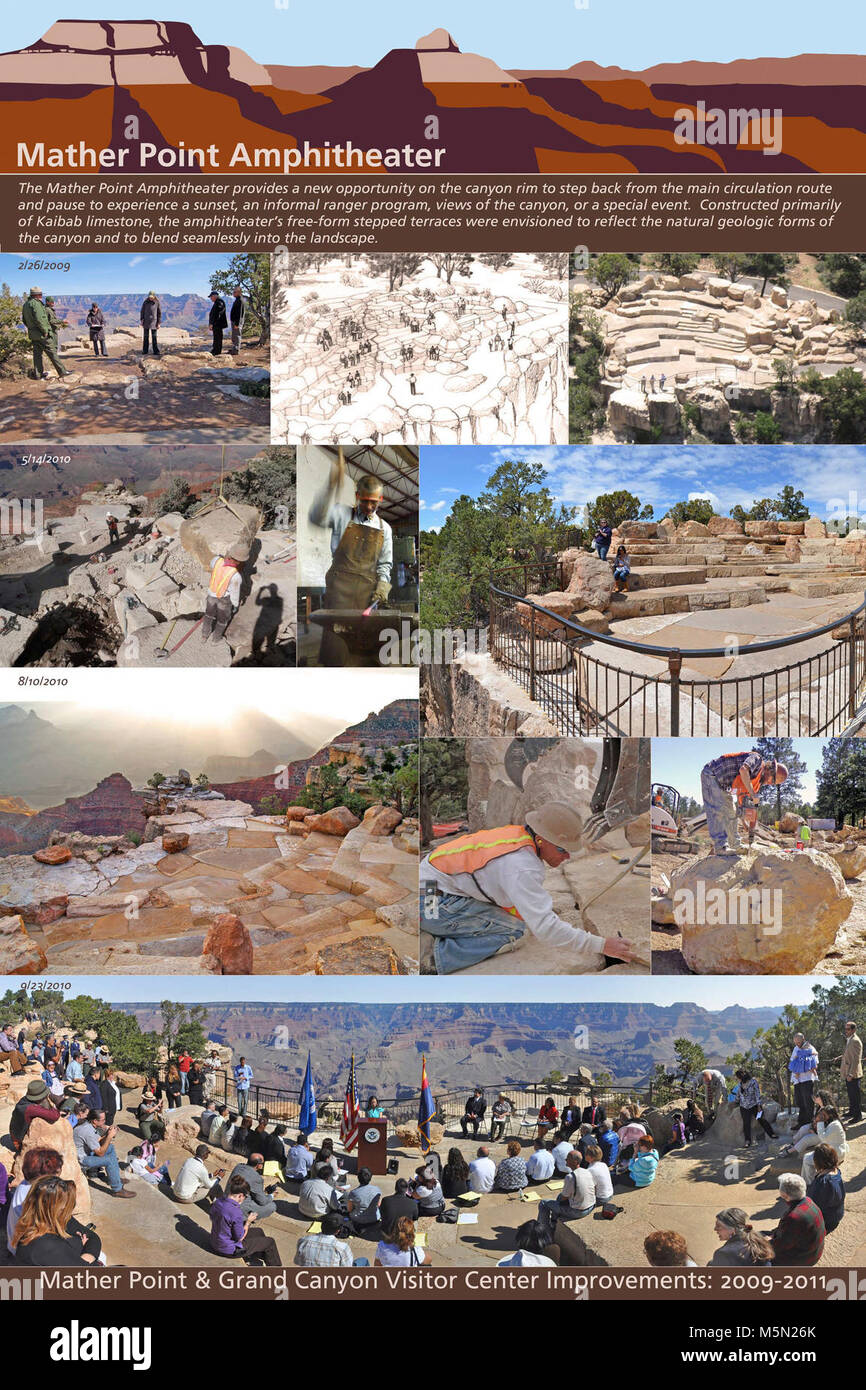 Grand Canyon Mather Point Amphitheater Dedication Poster Stock Photo ...