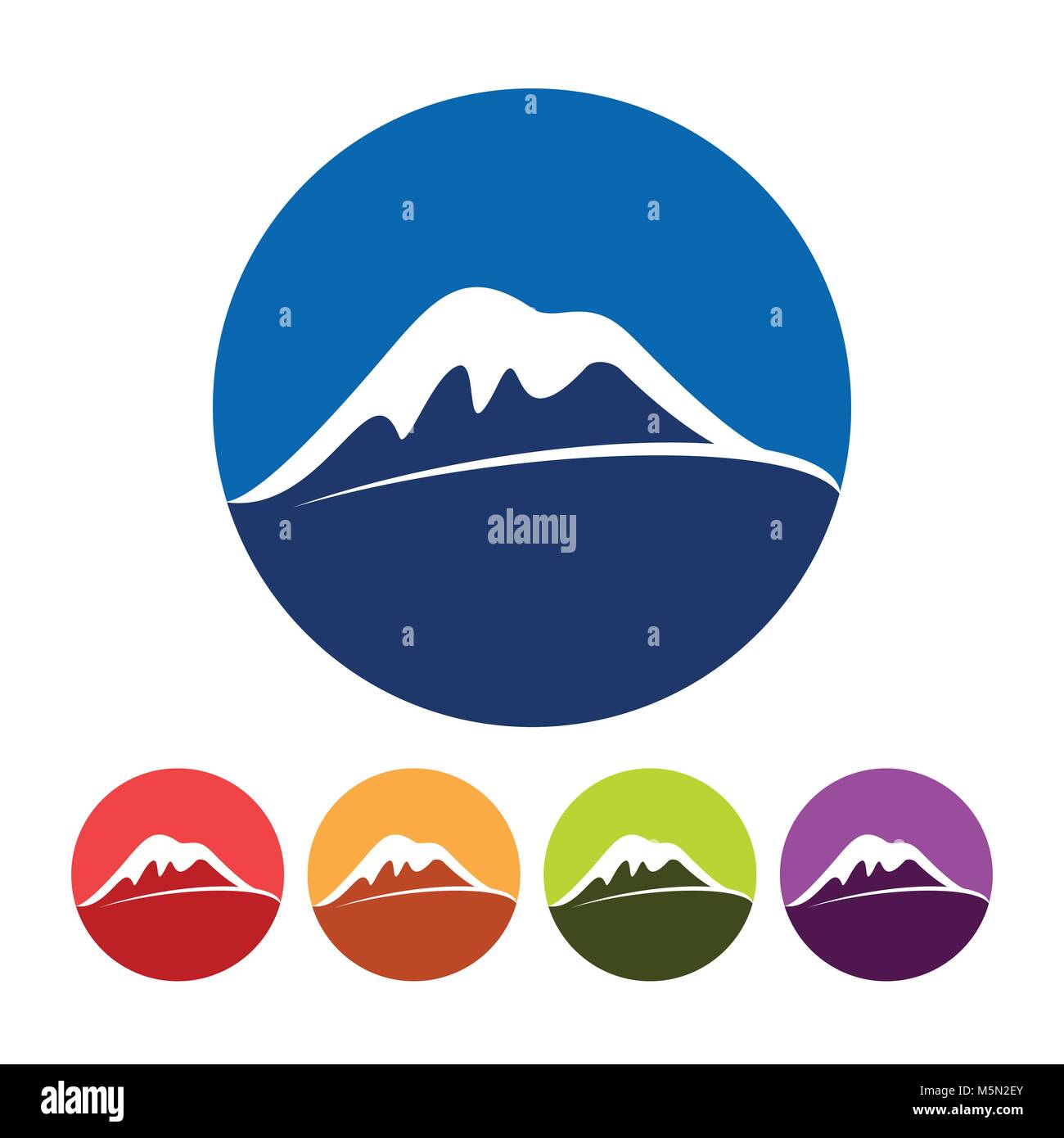 Abstract Snowy Summit Mountain Icons Vector Graphic Design Stock Vector ...