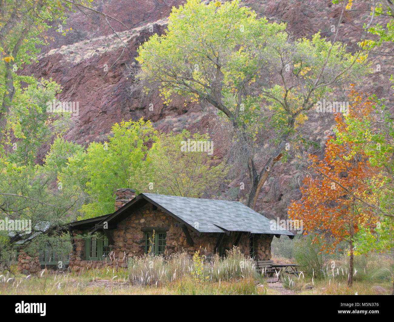 Grand Canyon Phantom Ranch Cabin . Phantom Ranch, at the bottom of the ...