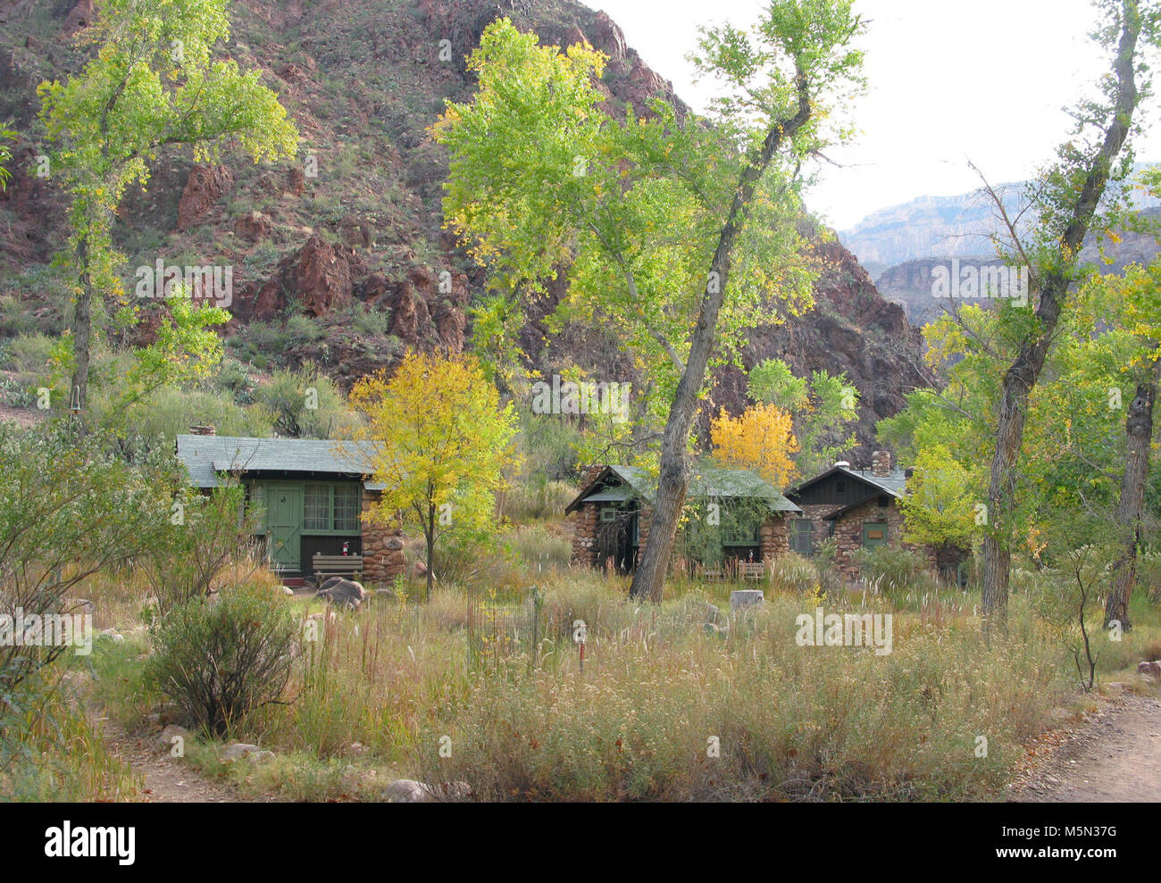 Grand Canyon Phantom Ranch Cabins . Phantom Ranch, at the bottom of the ...