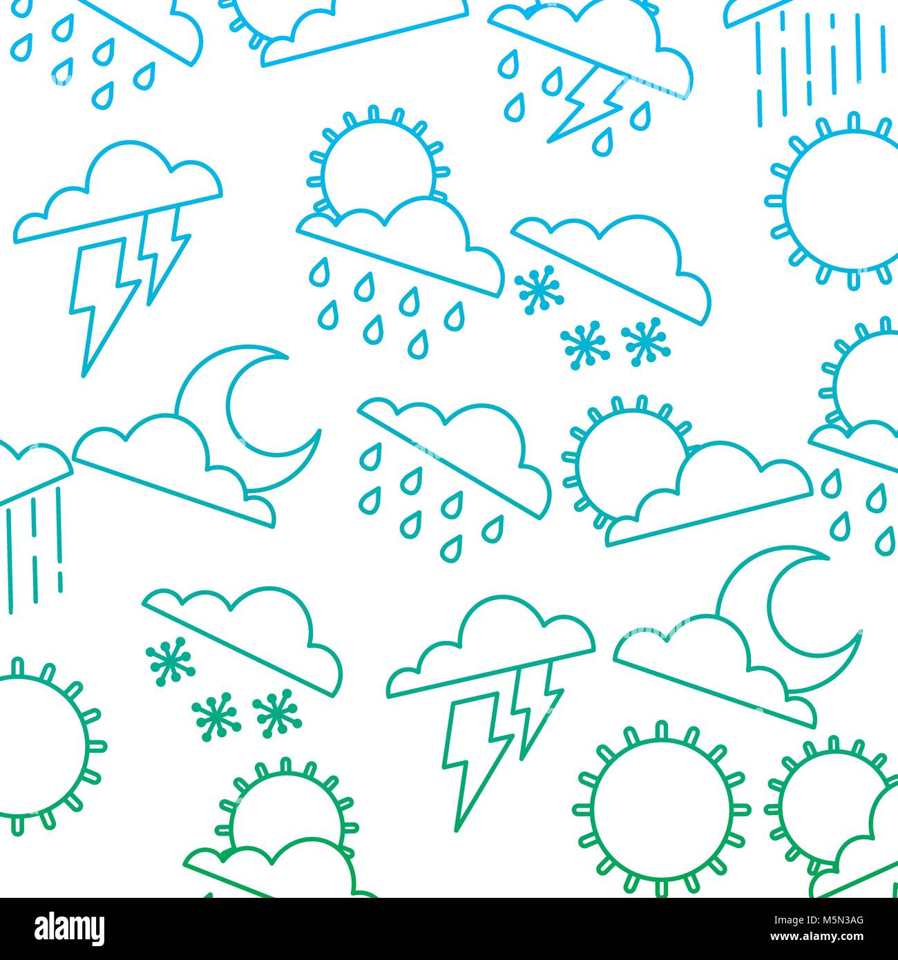 weather clouds sun moon storm lightning rain drops background Stock ...