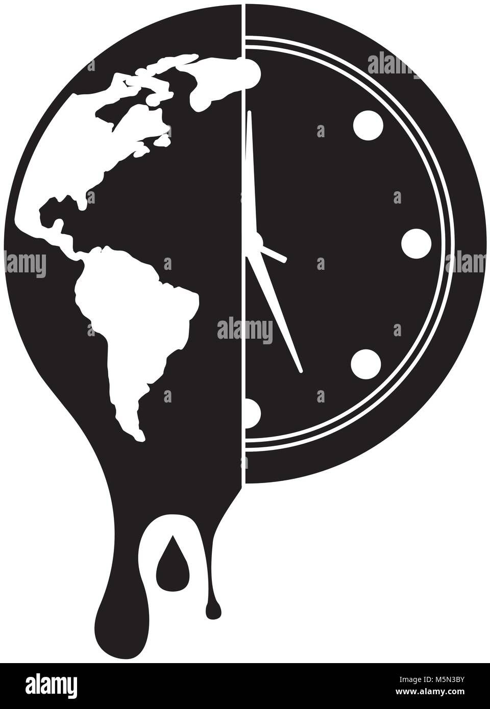 Melting clock Stock Vector Images - Alamy