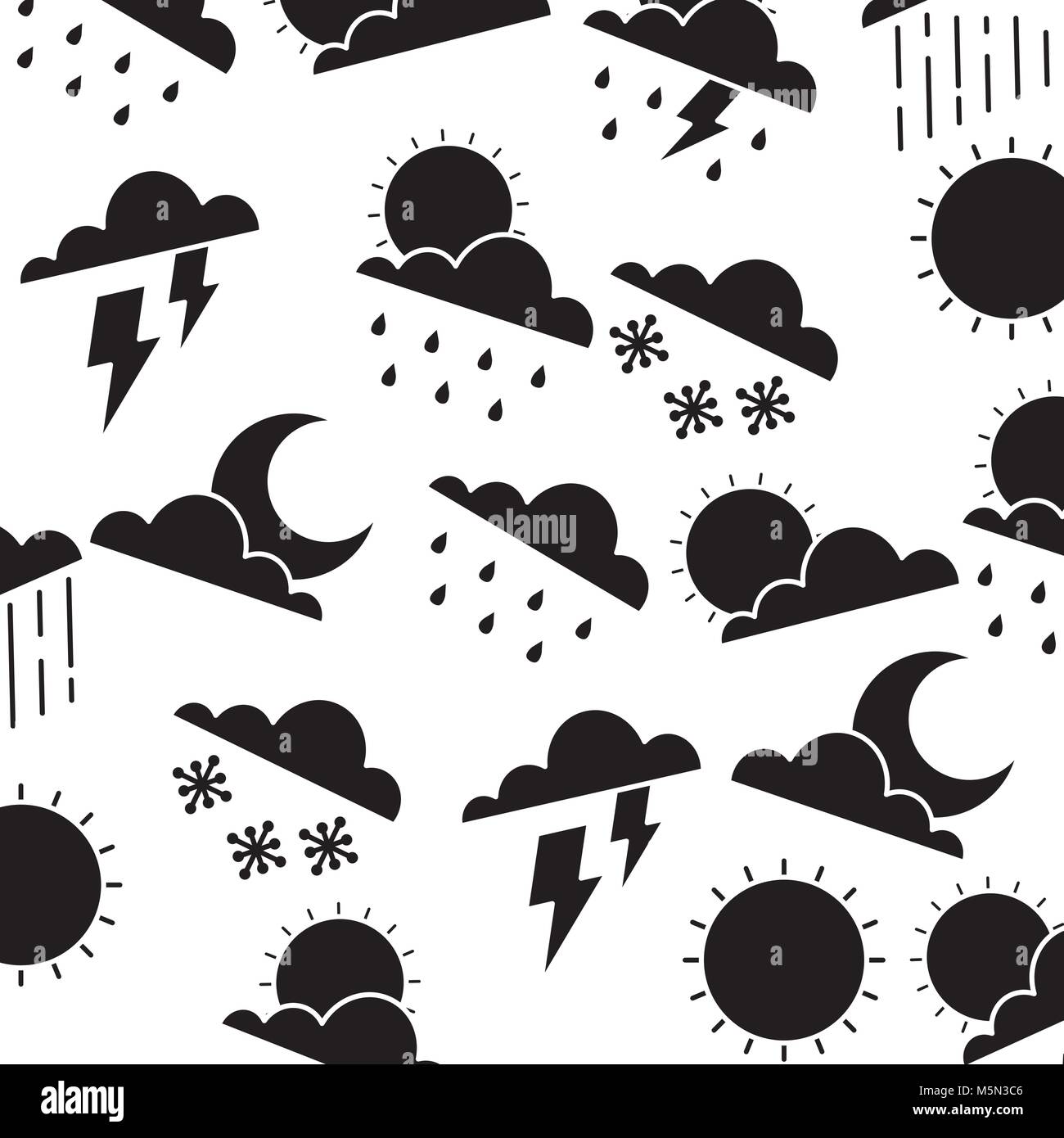 weather clouds sun moon storm lightning rain drops background Stock ...