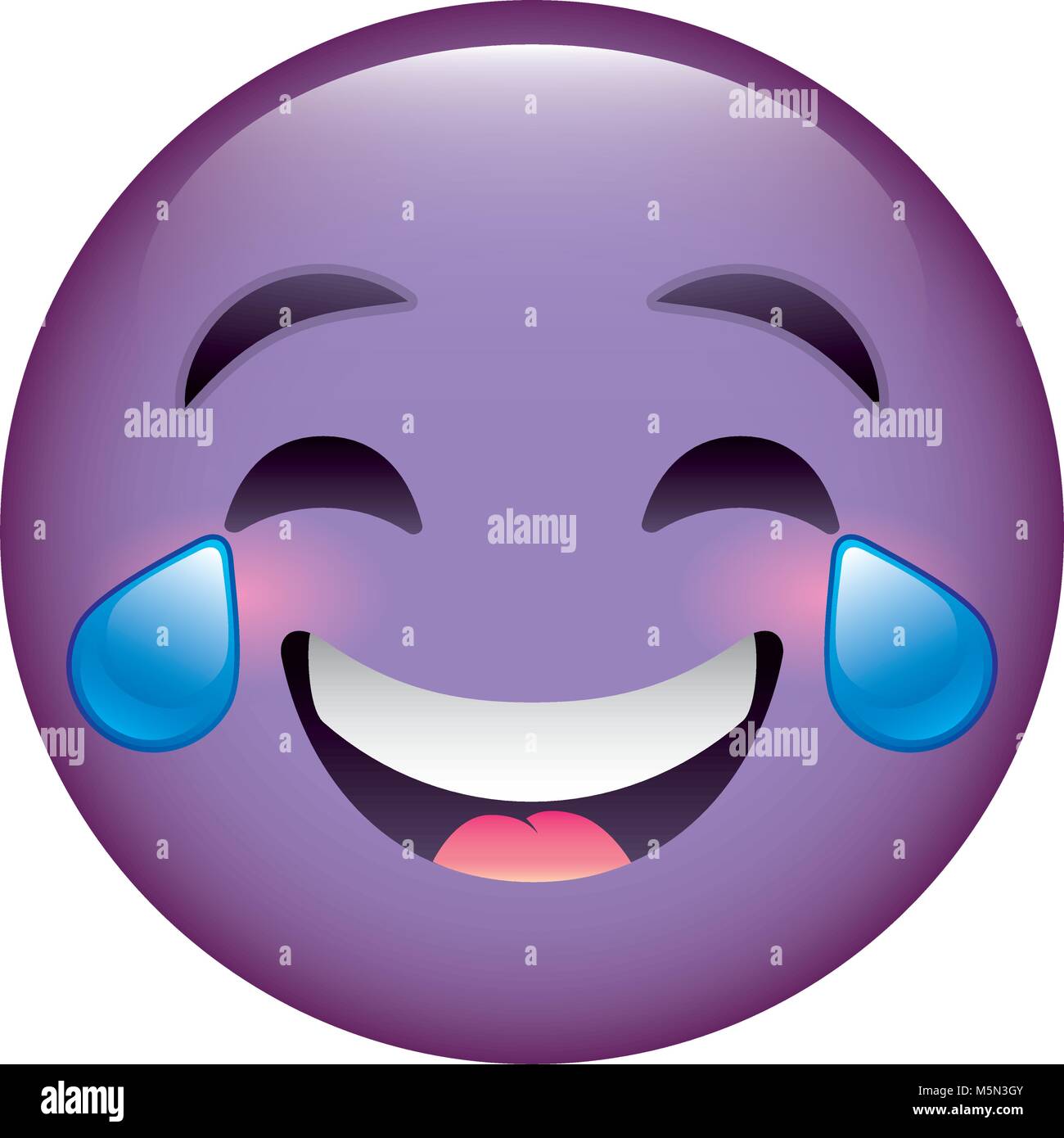 cute purple smile emoticon happy tears Stock Vector Image & Art - Alamy