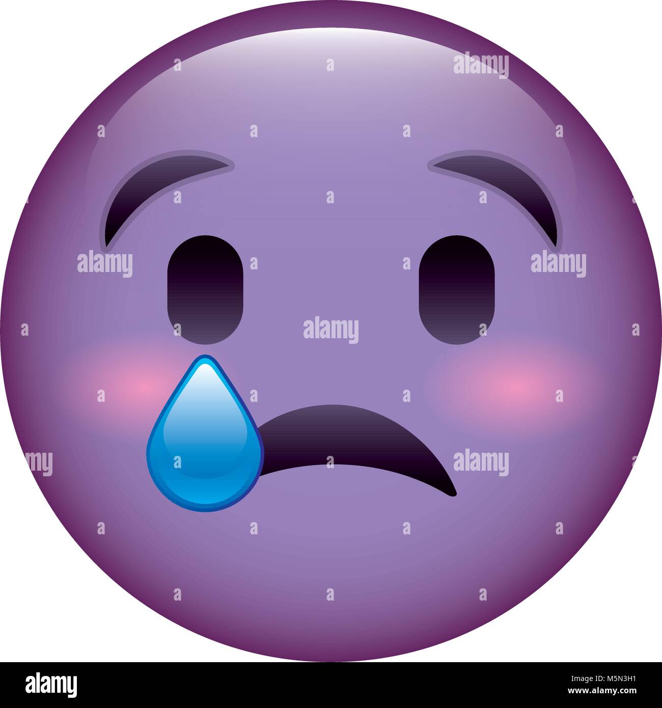 cute purple smile emoticon sad tear Stock Vector Image & Art - Alamy