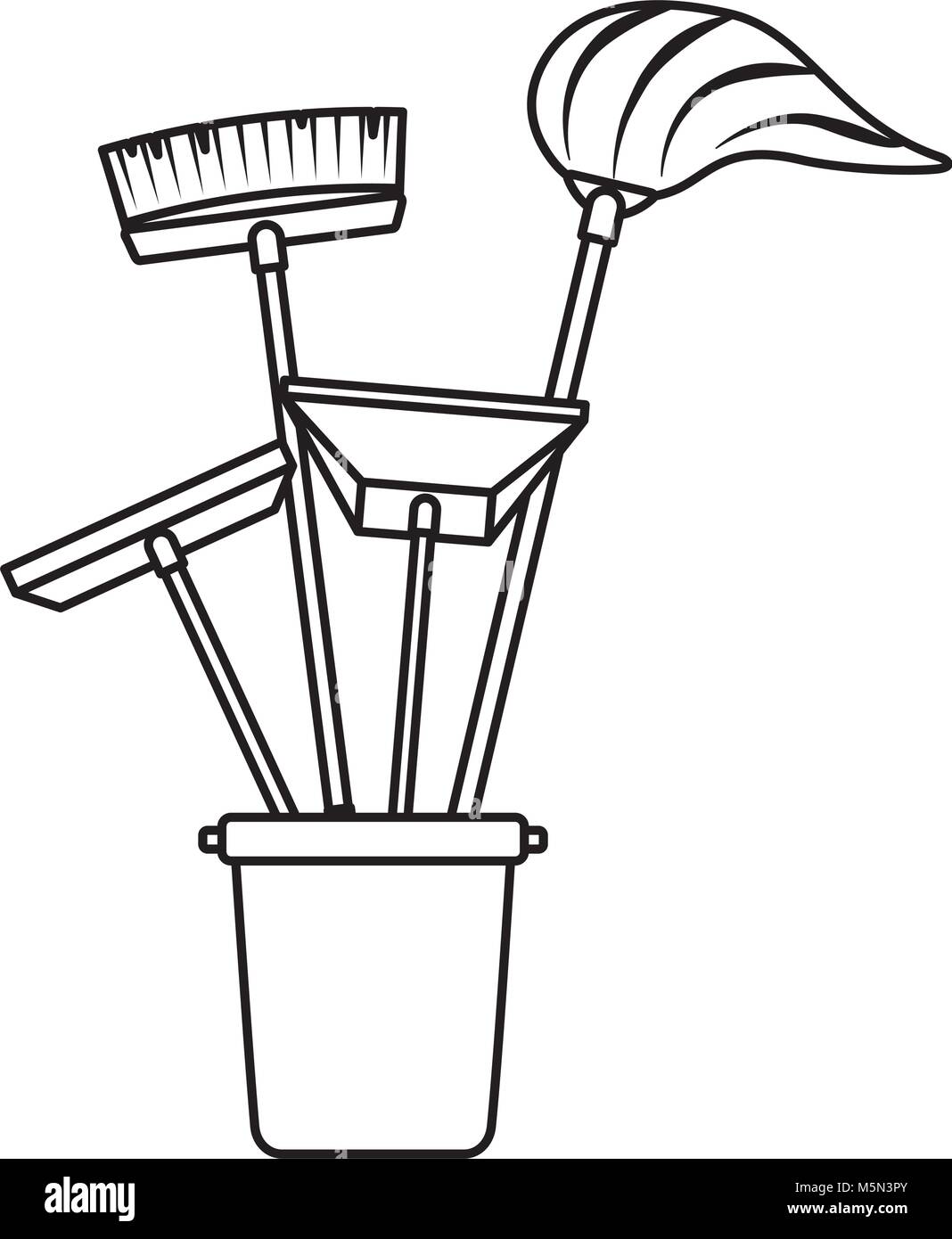 cleaning objects plastic bucket full of janitor cleaning helpful Stock ...