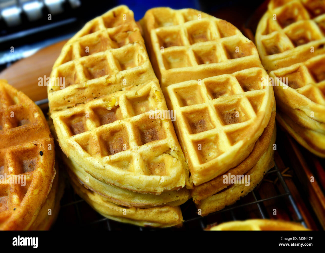 thai waffles soft and hot for sale at the shop in the market Stock ...
