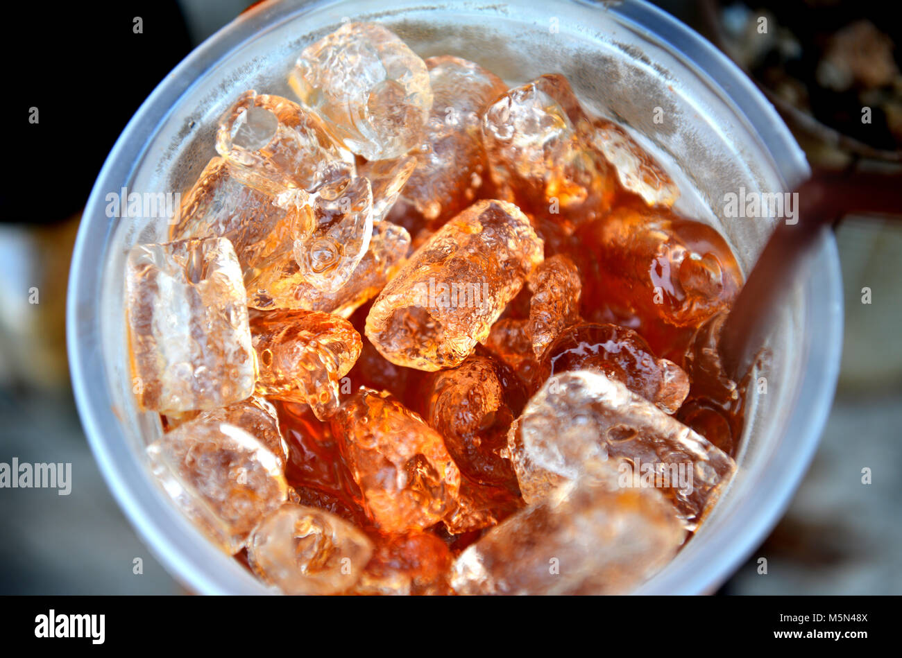 thai ice tea very fresh and sweet it,s very cool time Stock Photo - Alamy