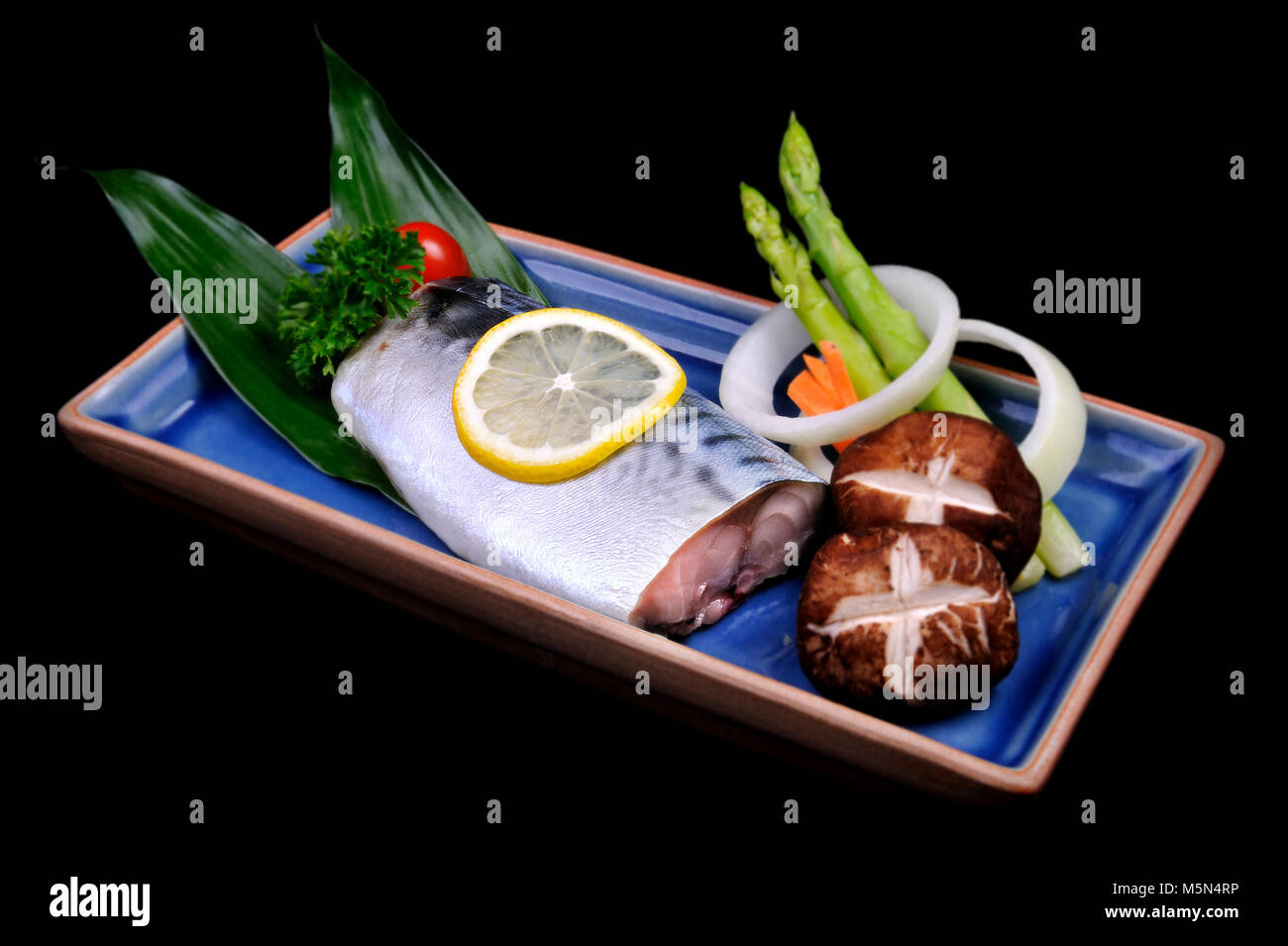 Japanese style Saba Teppanyaki set Stock Photo - Alamy