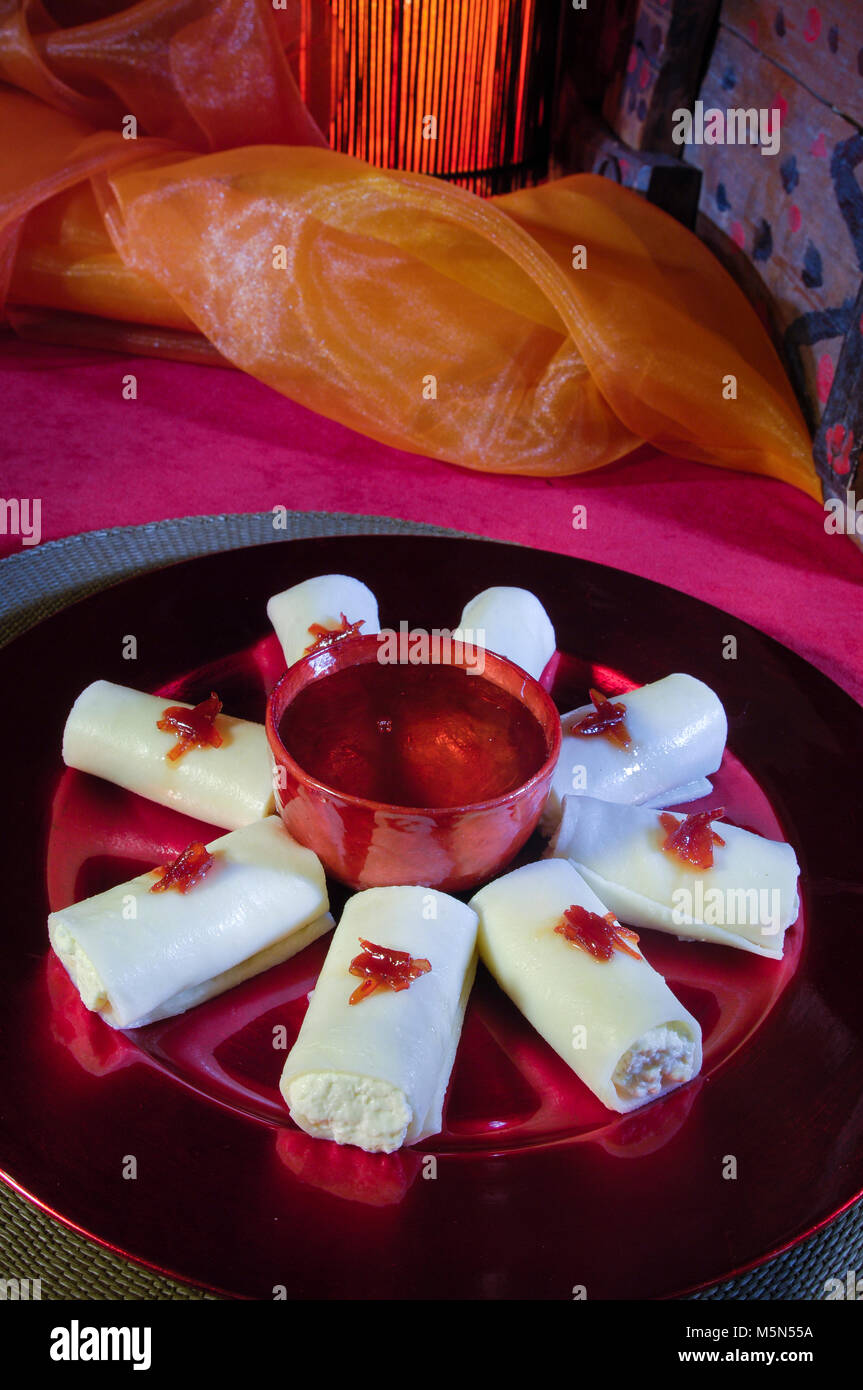 Halawa Jubon, Arabic Sweets with Cream for Ramadan and Eid Stock Photo ...