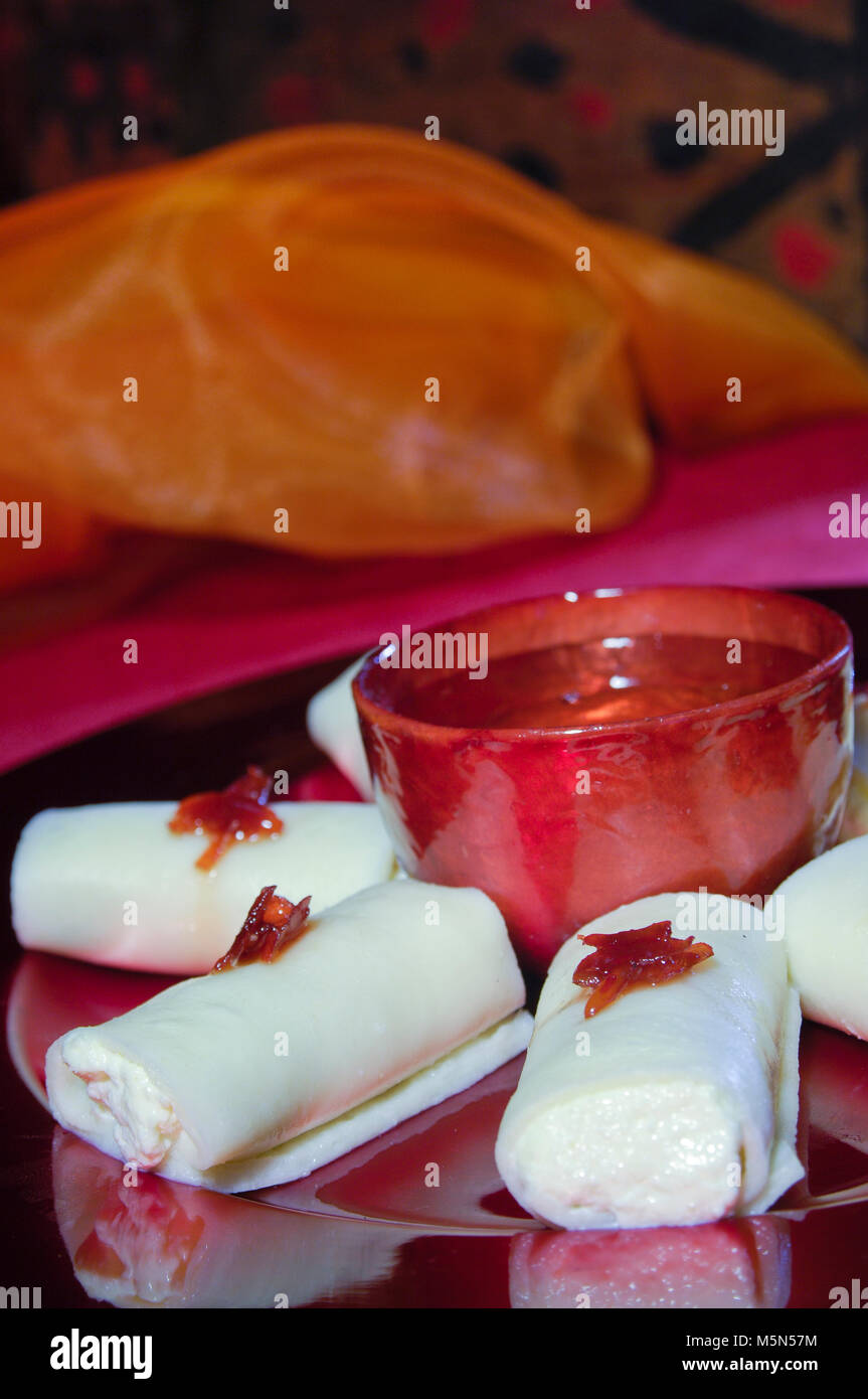 Halawa Jubon, Arabic Sweets with Cream for Ramadan and Eid Stock Photo ...