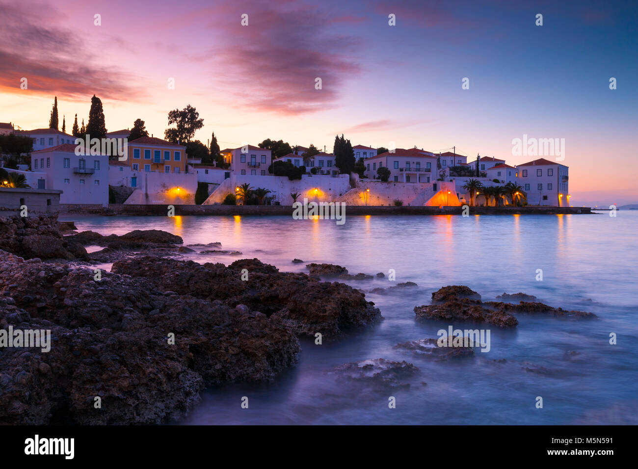 Greece saronic spetses beach hi-res stock photography and images - Alamy