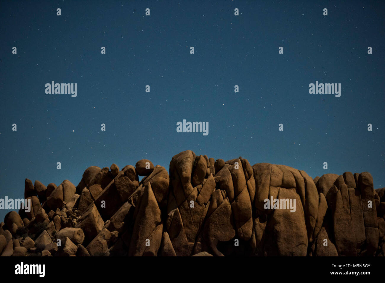 Moonlit rock formation in Jumbo Rocks Campground Stock Photo - Alamy