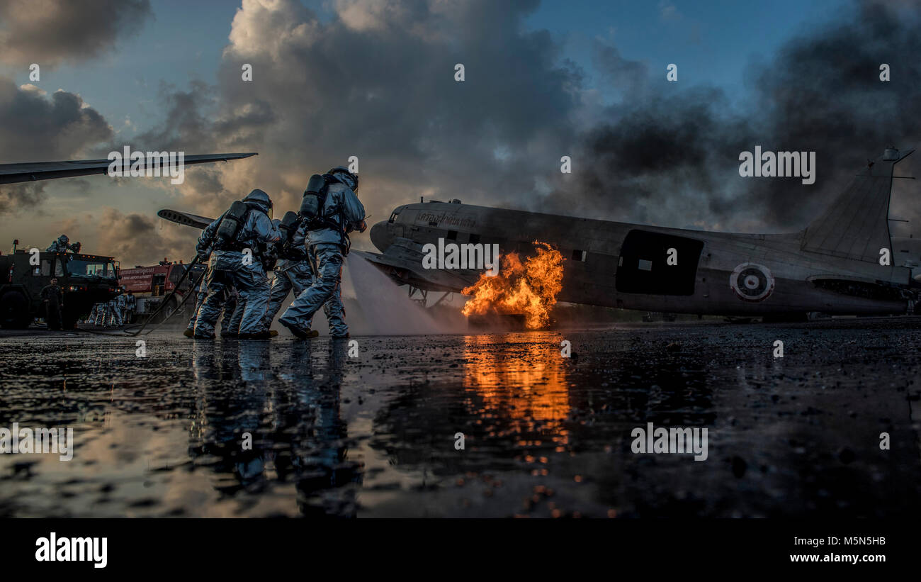 U.S. Marine Corps firefighters from Marine Wing Support Squadron 172 ...