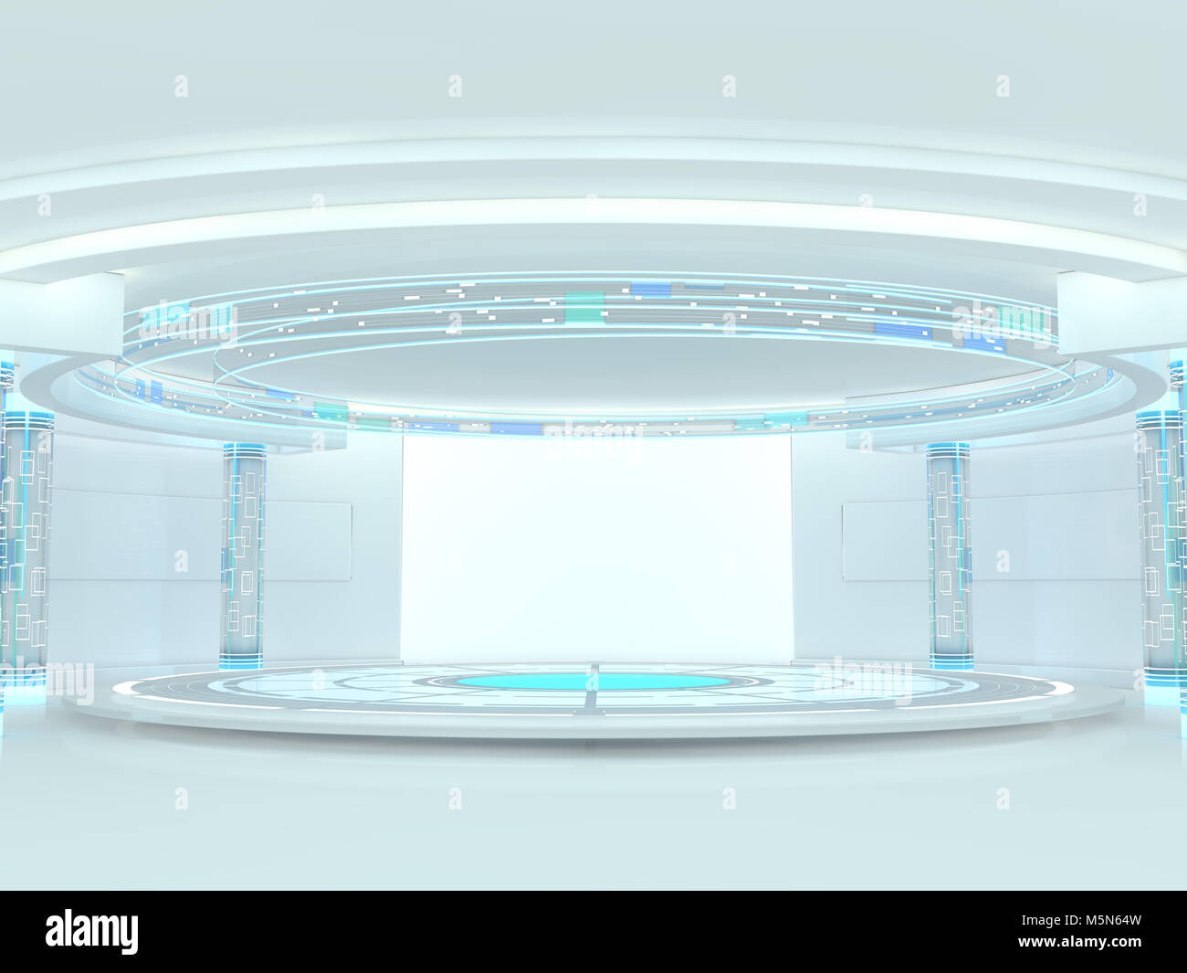 Abstract modern architecture background, empty open space interior. 3D ...