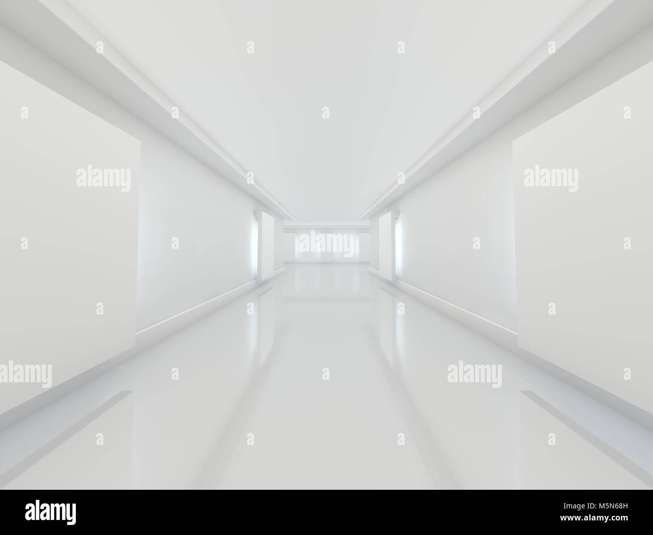 Abstract modern architecture background, empty open space interior. 3D ...