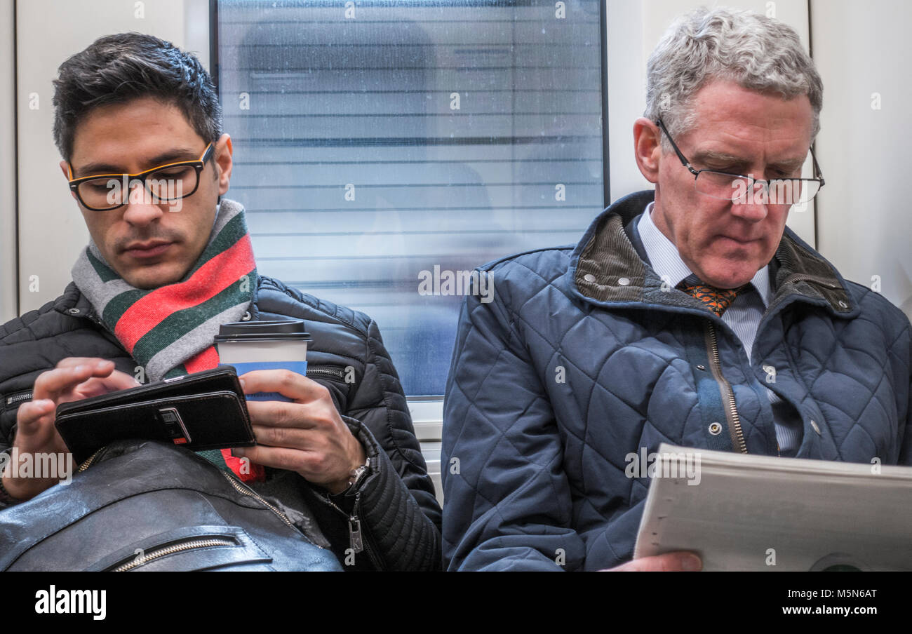 Two men sitting in train hi-res stock photography and images - Alamy