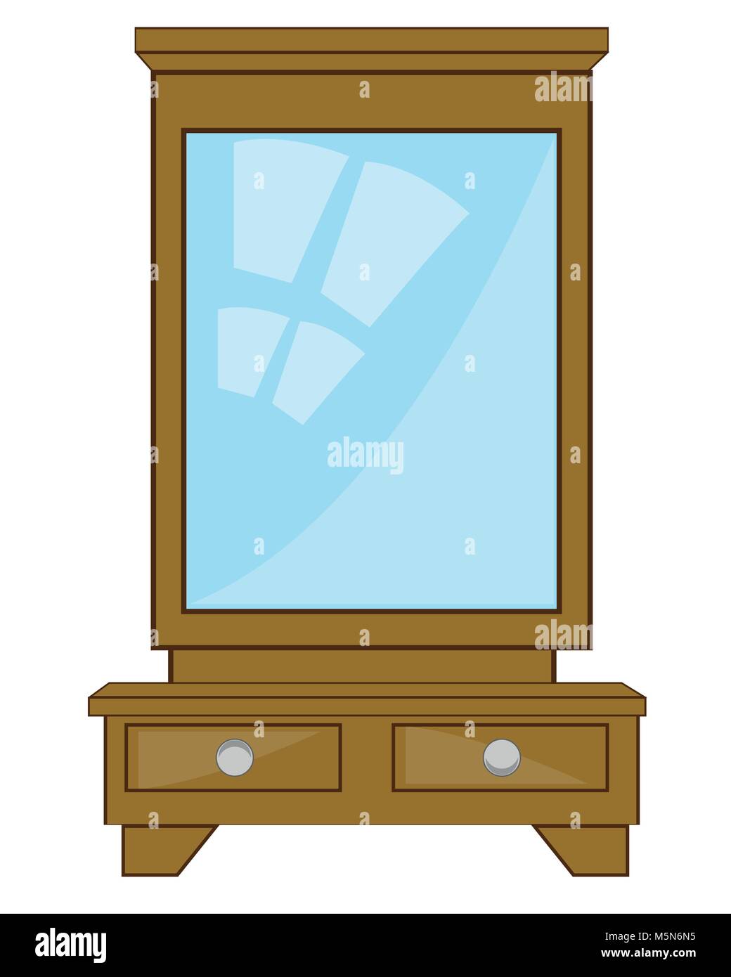 Big mirror on night table Stock Vector Image & Art - Alamy