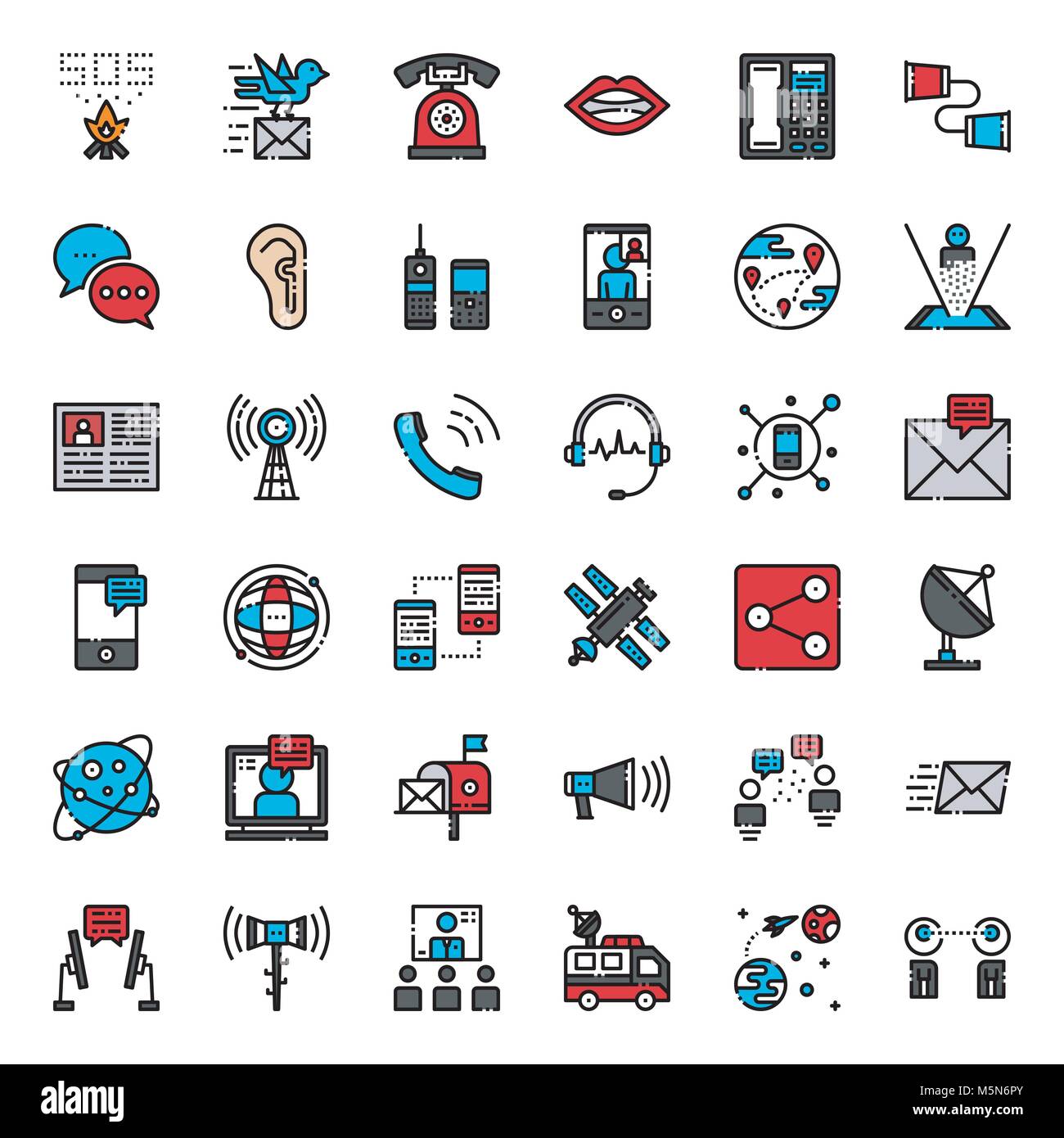 Communication evolution pixel perfect filled outline icon, isolated on ...