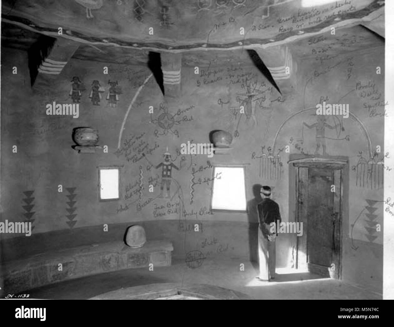 B Grand Canyon Historic- Desert View Watchtower Interior c . D.V ...