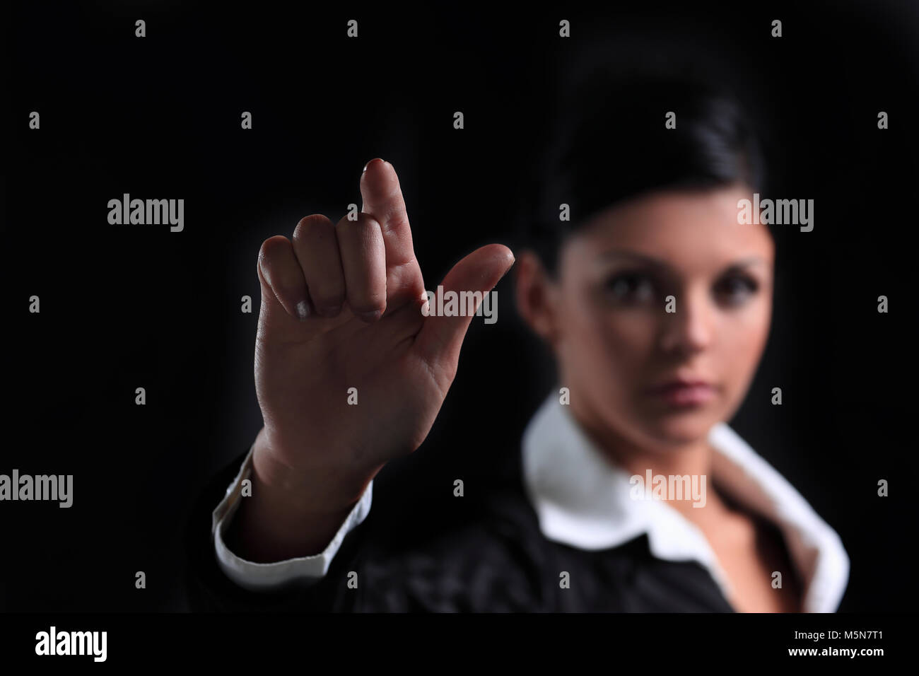 closeup.business woman stretching hand for handshake Stock Photo - Alamy