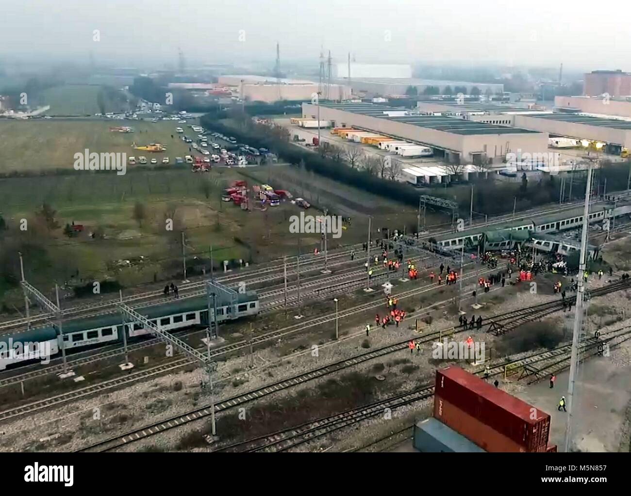 A packed commuter train derailed between Segrate and Pioltello near ...