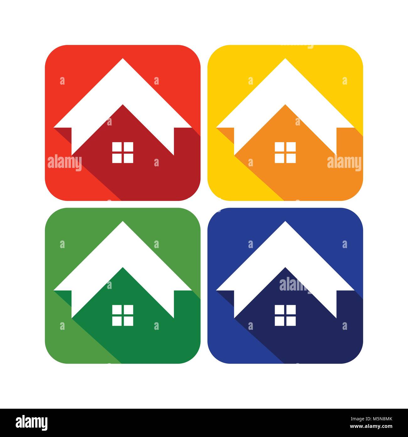 Global Housing Rounded Square Icons Vector Graphic Design Stock Vector ...