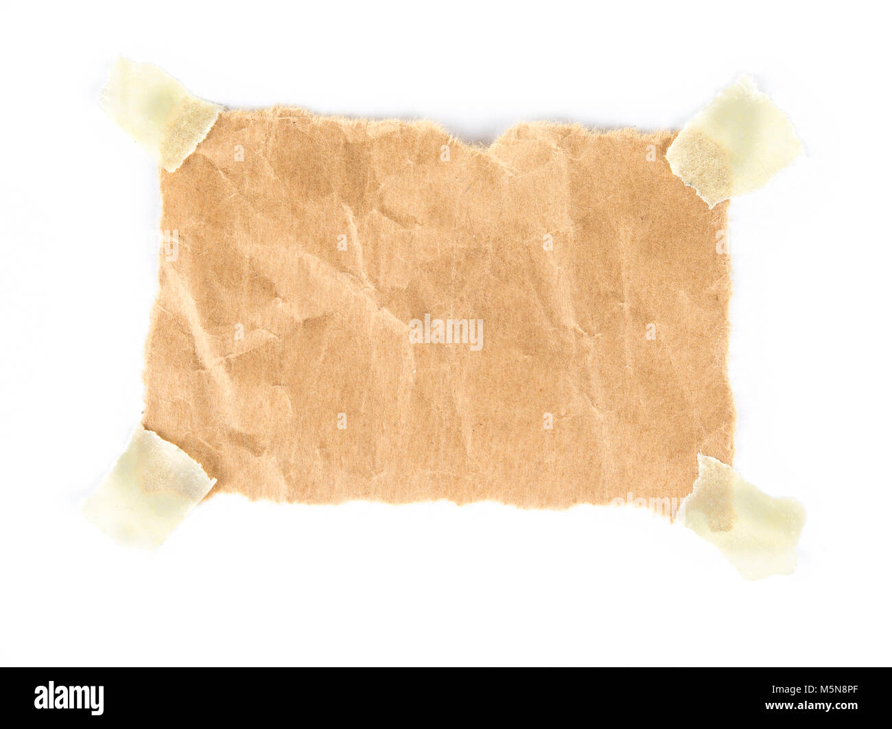 Pieces of torn note paper sheets with adhesive sticky tape stuck Stock ...