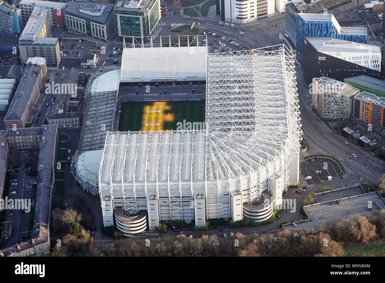 An aerial view of St Jmaes Park football ground home to Newcastle ...