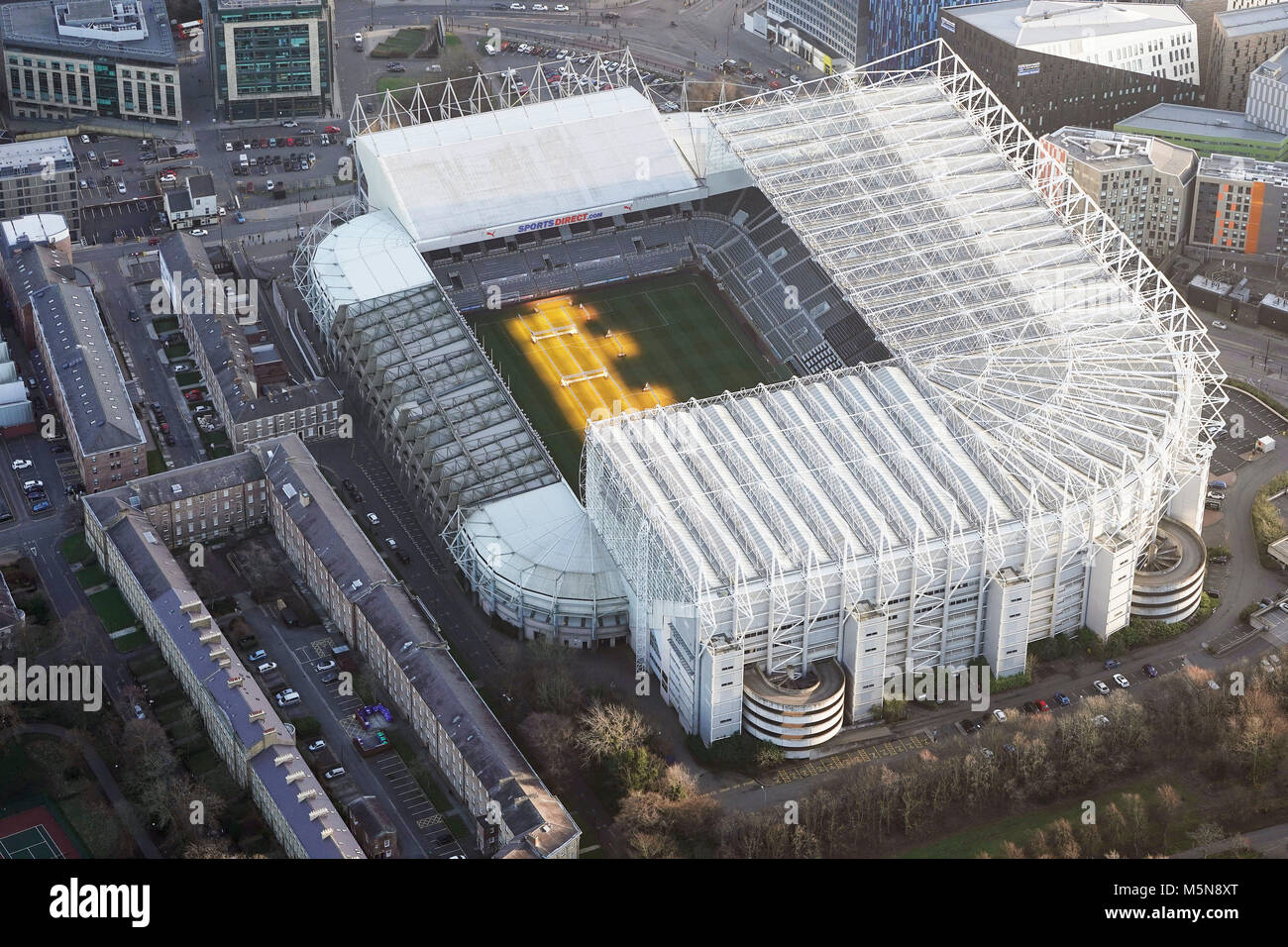 An aerial view of St Jmaes Park football ground home to Newcastle ...