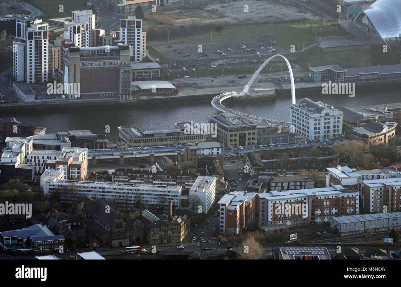 Aerial view river tyne millennium hi-res stock photography and images ...