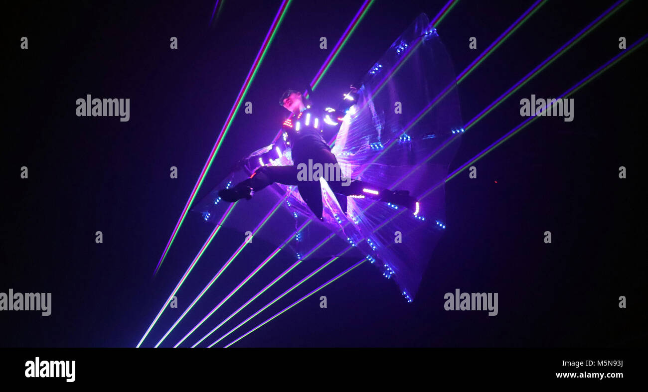 An aerialist from the Duo Lugo Laser act, part of Tom Duffy's circus in ...