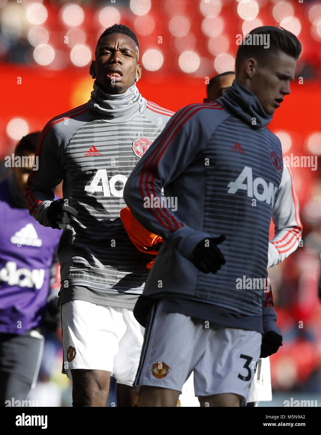 Manchester United's Paul Pogba during warm up before the Premier League ...