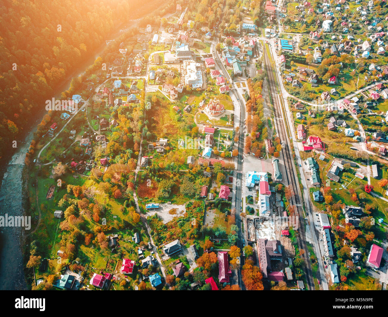 small town in the countryside Stock Photo - Alamy